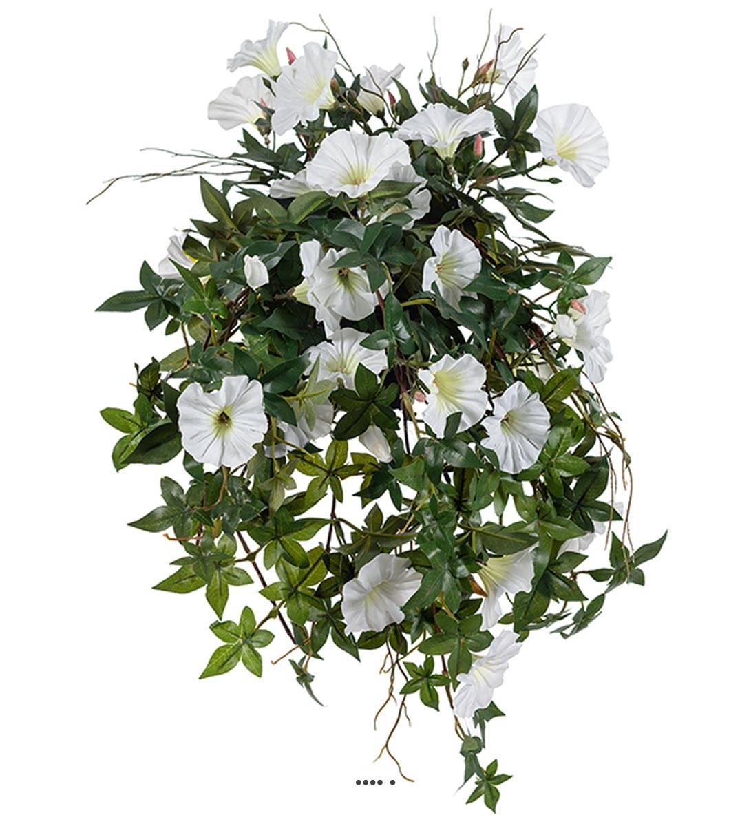 Ipomee liseron artificiel retombant en pot H 60 cm superbes fleurs du site Artificielles.com