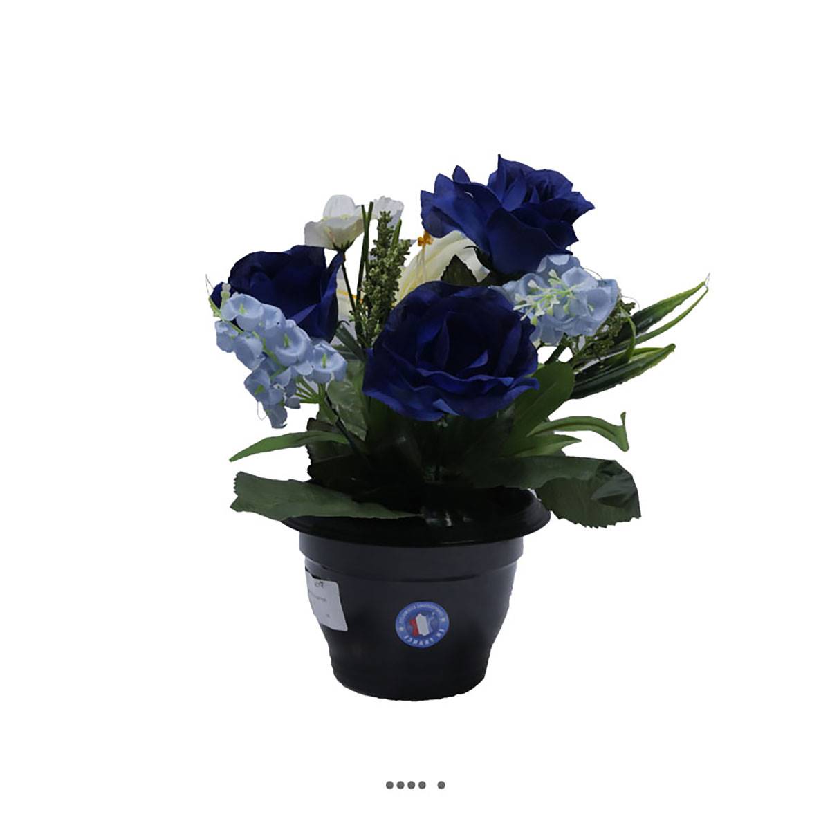 Pot fleurs artificielles cimetière roses lys arums | Artificielles.com