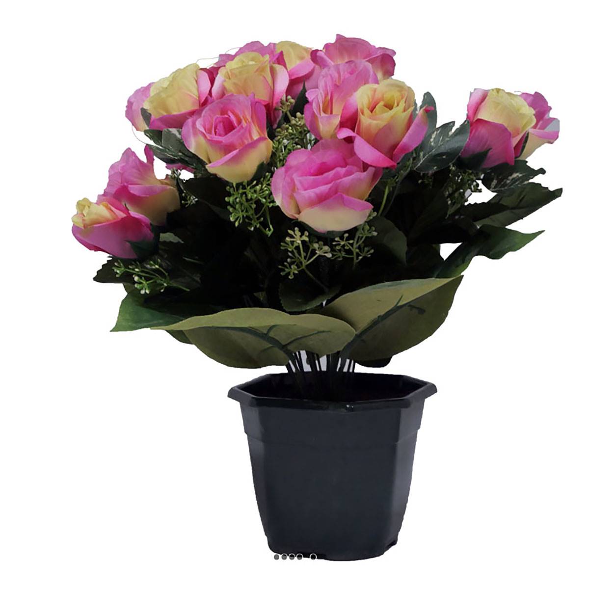 Fleurs artificielles cimetière pot roses | Artificielles.com