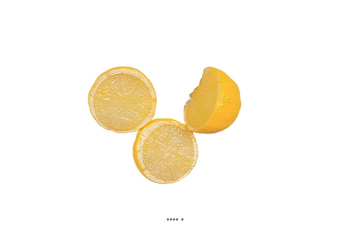 Demi Citron jaune artificiel X 3 Plastique soufflé D 40x35 mm
